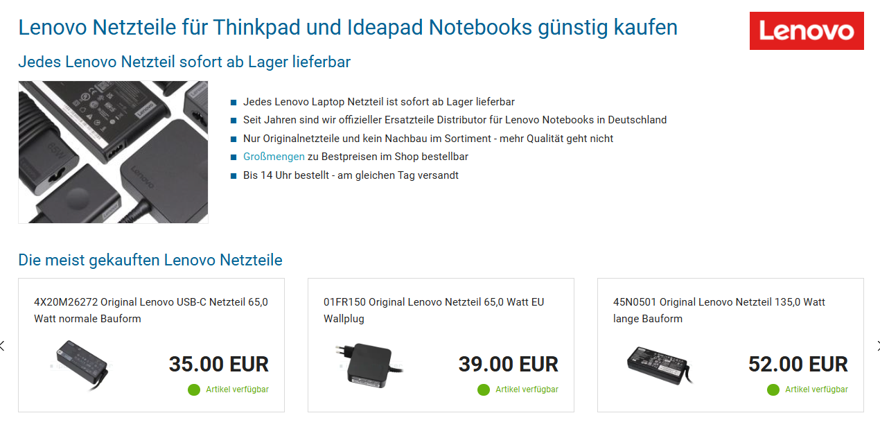 Lenovo Netzteile - ipc-computer.de Blog