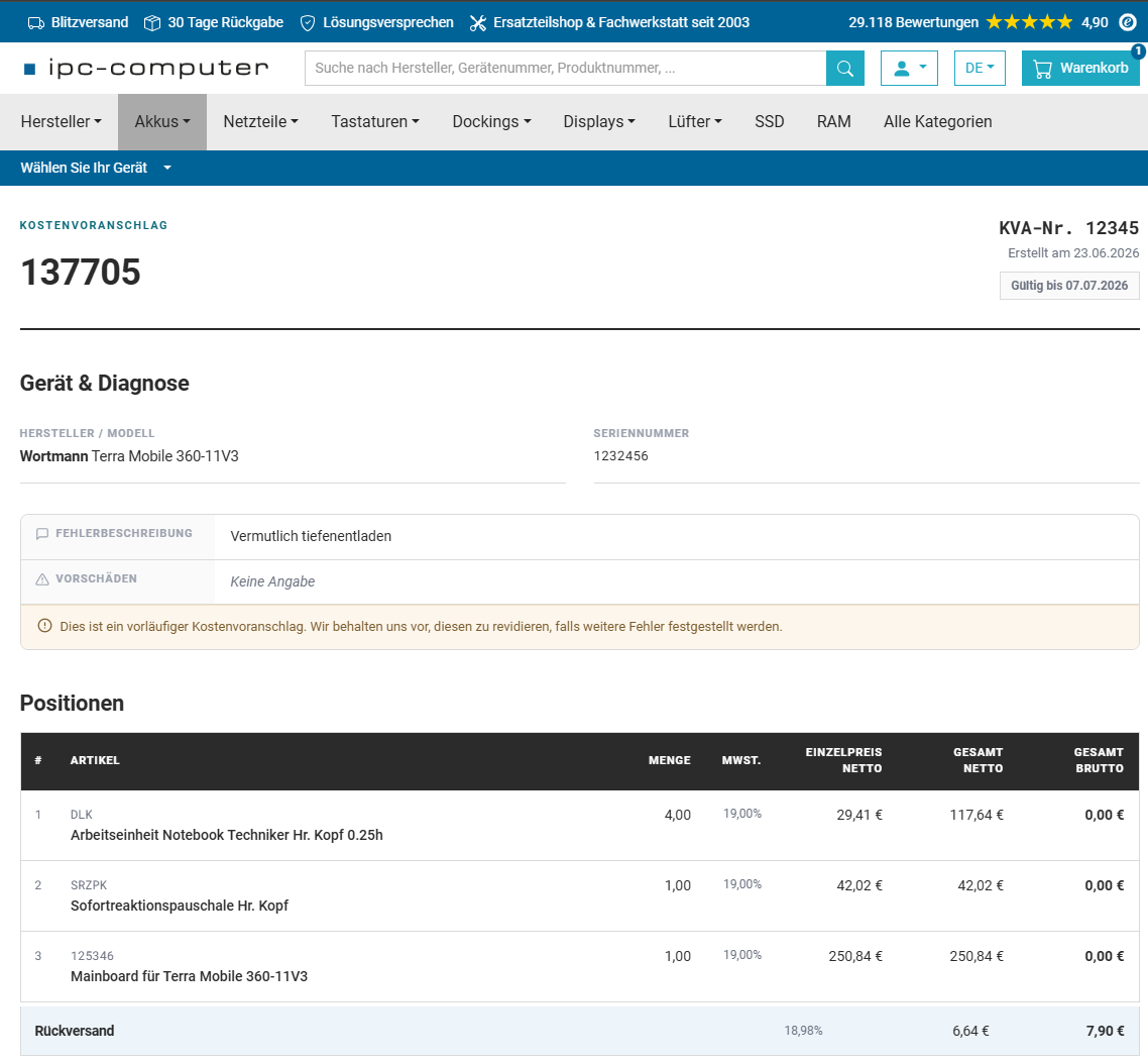 Digitale Notebook-Reparatur im IPC-Shop – jetzt noch einfacher - ipc ...